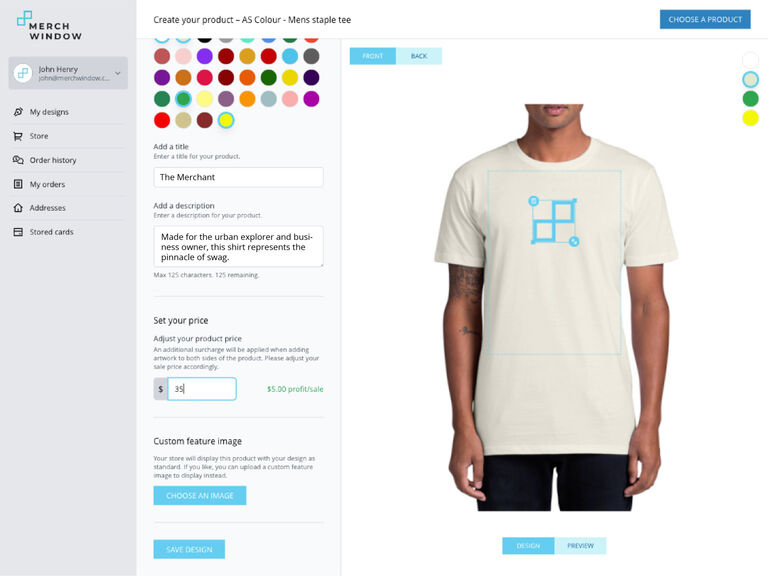 Merch Window | Design your product